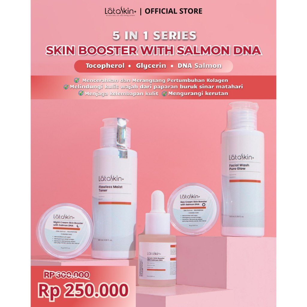 Jual PAKET BUNDLING 5 PCS | LATASKIN+ Paket Perawatan Wajah Glowing Salmon DNA | Lengkap untuk ...