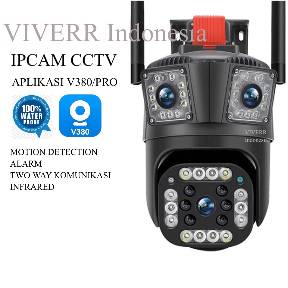 Jual V380 Aplikasi IP CCTV Outdoor 2 lensa TIGA layar 12MP 4K IP66 ...