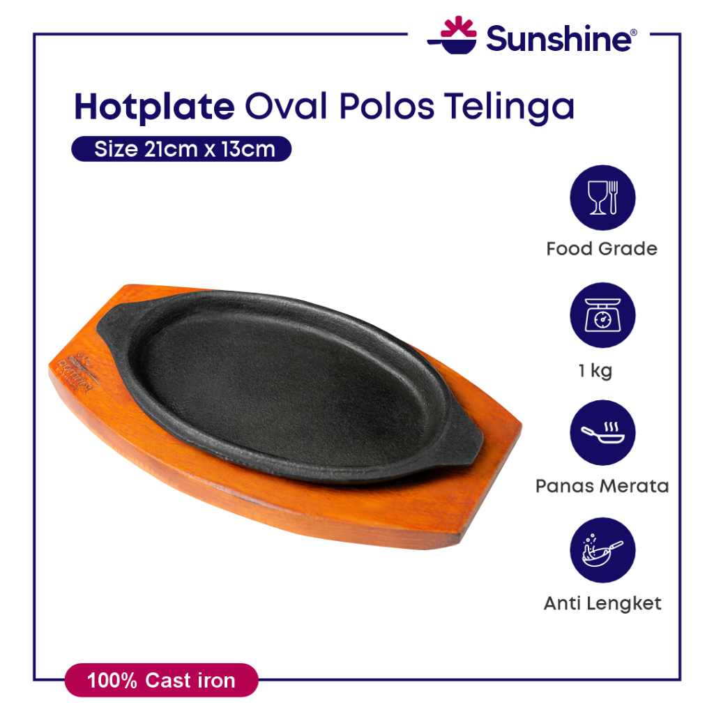 Jual SUNSHINE Hot Plate Oval Telinga Salur / Piring Steak Oval Salur ...