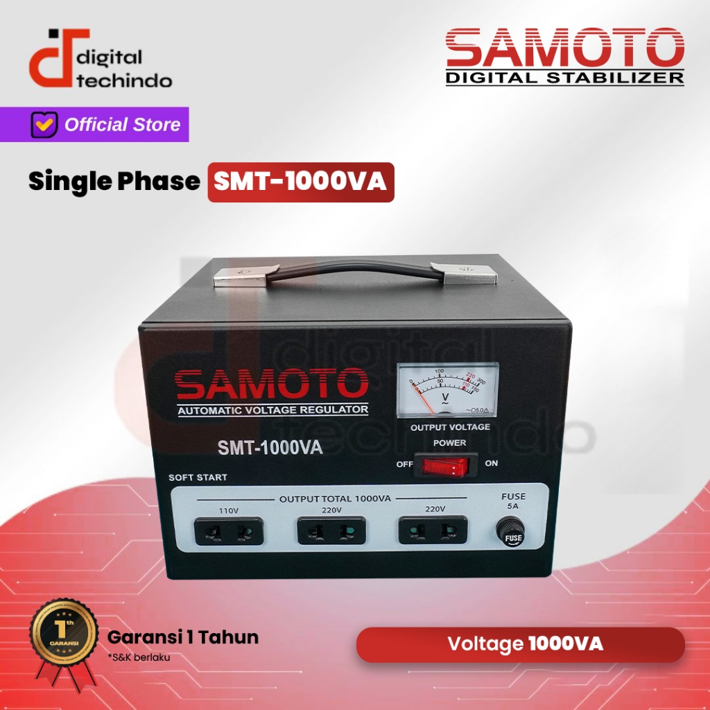 Jual SAMOTO Digital Stabilizer 1000VA Single Phase Stabiliser Listrik ...