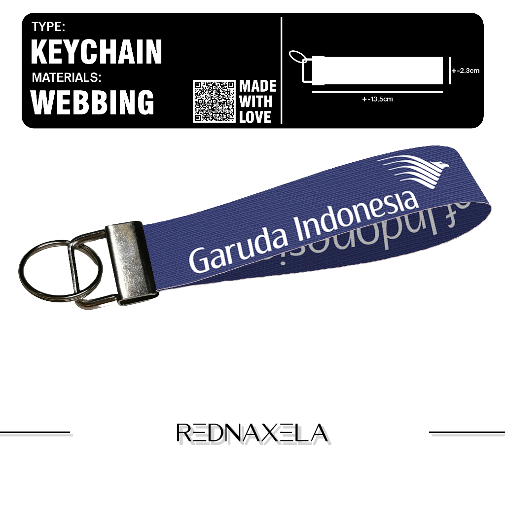 Jual Gantungan Kunci Webbing Keychain - Garuda Indonesia Stylish ...