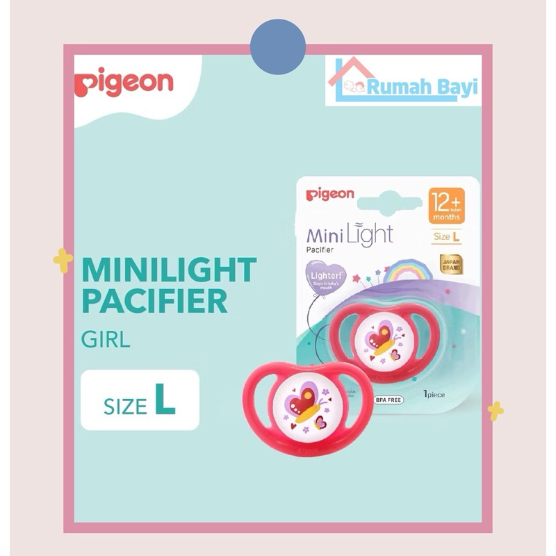 Jual PIGEON Minilight Pacifier L Size Girl (Blister) | Shopee Indonesia