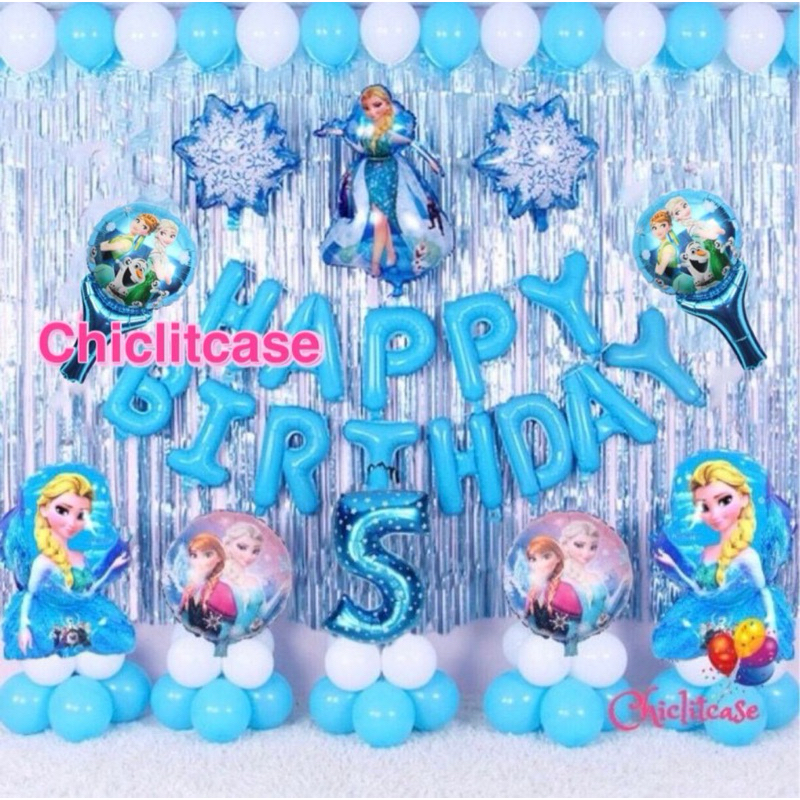 Jual Paket dekorasi ulang tahun frozen premium tirai/dekorasi ulang ...