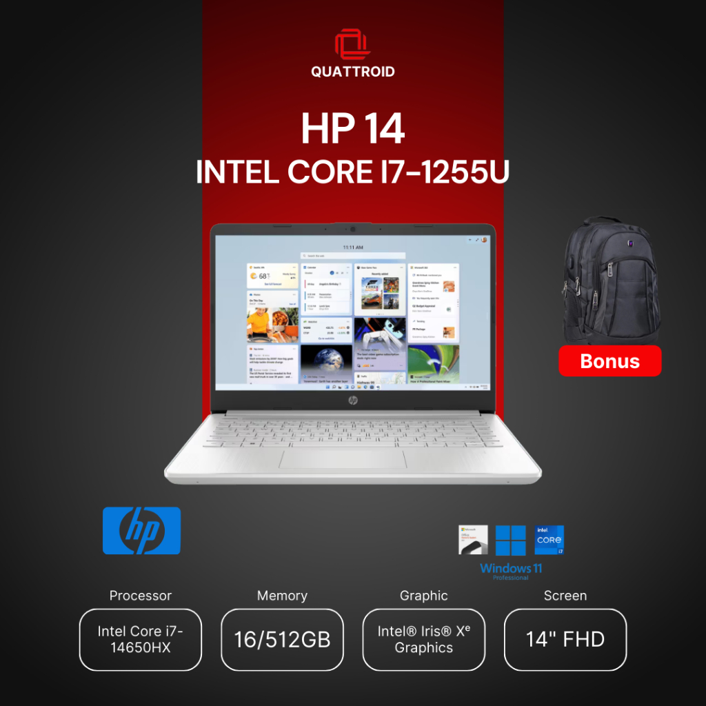 Jual HP Laptop HP14 Intel Core i7-1255U 16GB/512GB | Shopee Indonesia