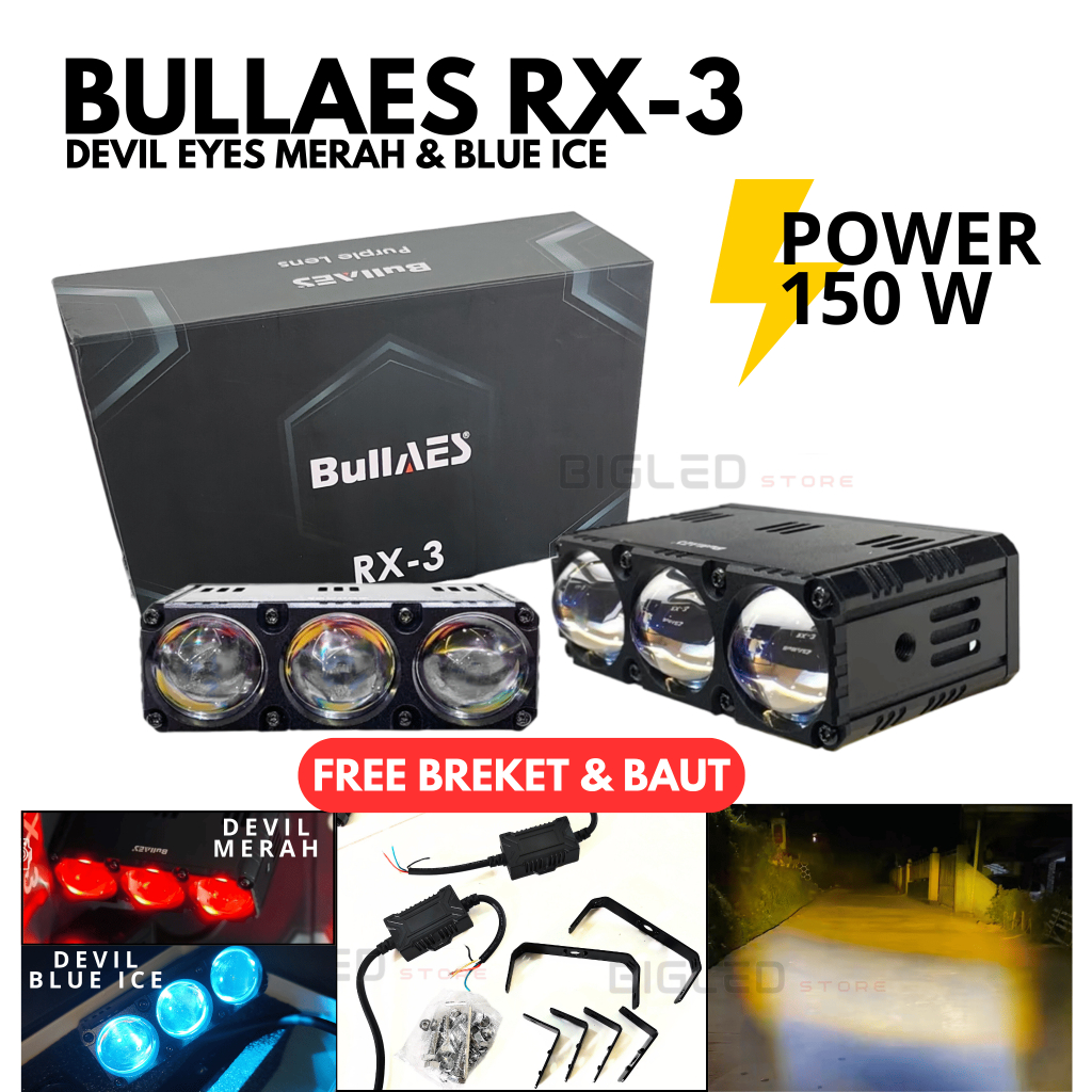 Jual Mini Projie 3 Lensa Mata RX-3 RX3 LED 150W 2 Channel MERK AES Lampu Tembak Led Laser 3 Mata ...