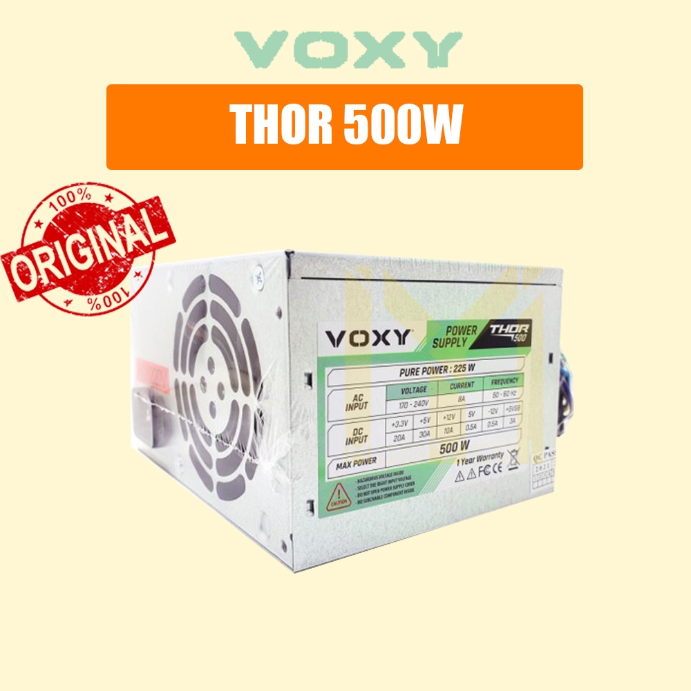 Jual Power Supply Voxy Thor 500W / PSU CPU/PC/KOMPUTER VOXY 500 Watt / 500 W | Shopee Indonesia