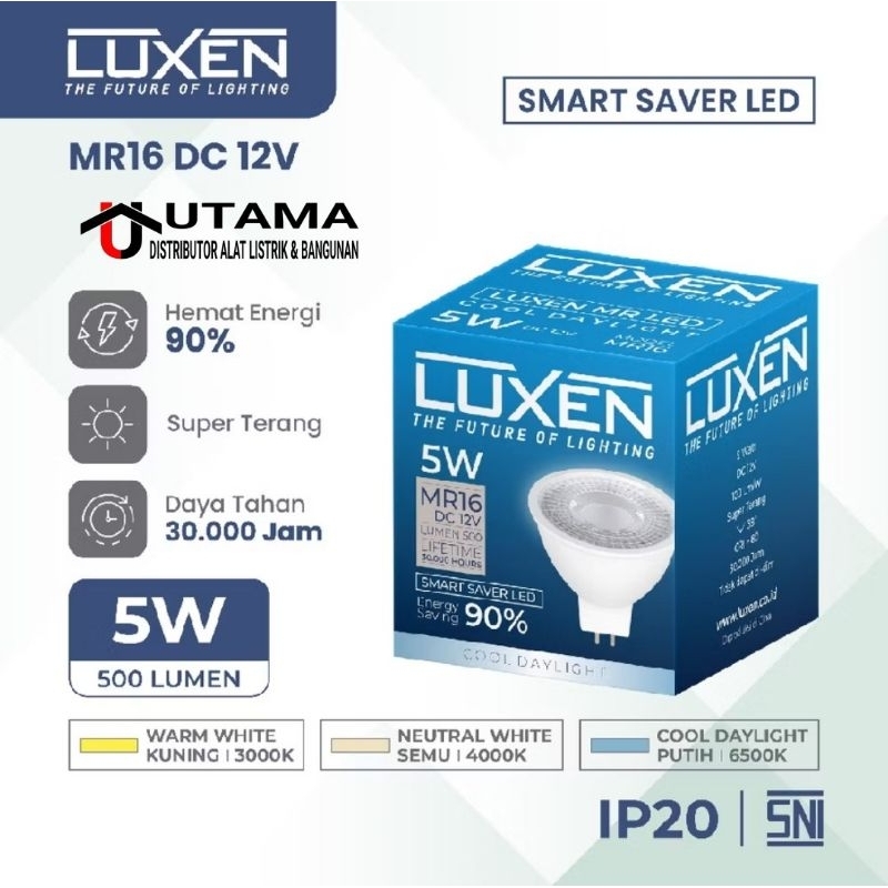 Jual Luxen Spotlight LED Halogen MR16 DC 5 watt | Shopee Indonesia