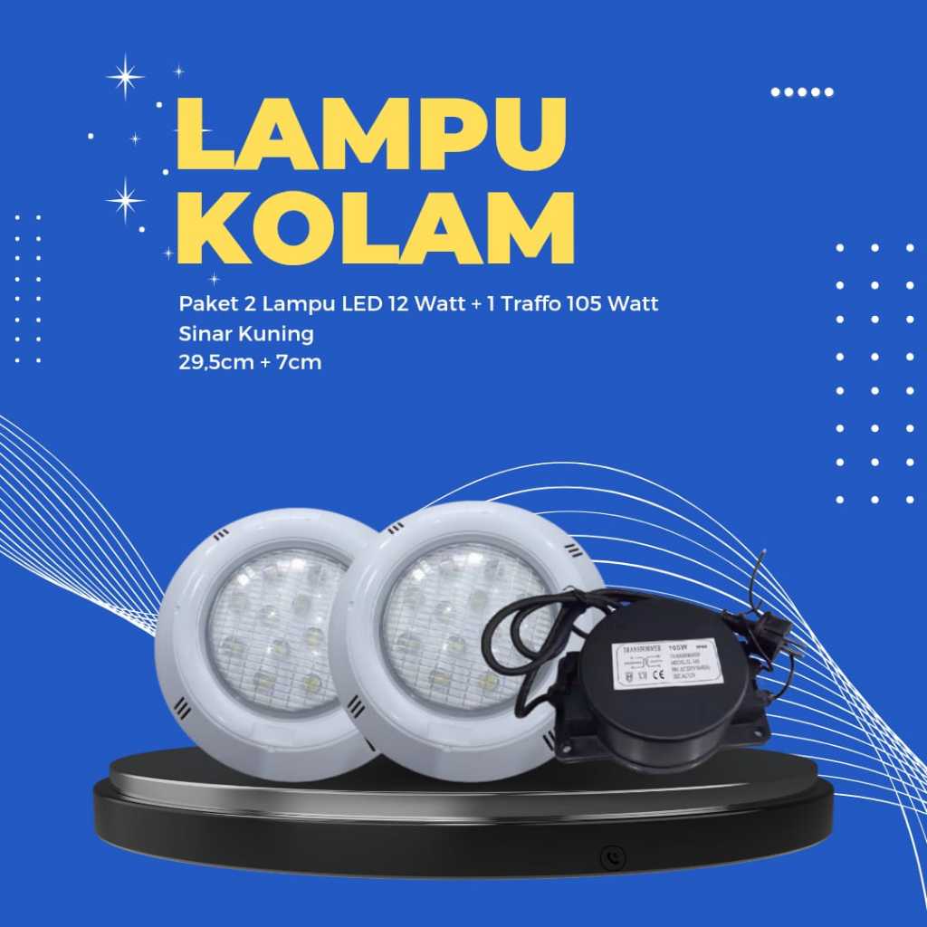 Jual Paket 2 Lampu LED Kuning 12 Watt + 1 Traffo 105 watt - Cover ...