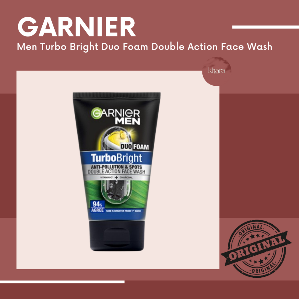 Jual Pembersih Wajah Garni Men Turbo Bright Duo Foam Double Action Face ...