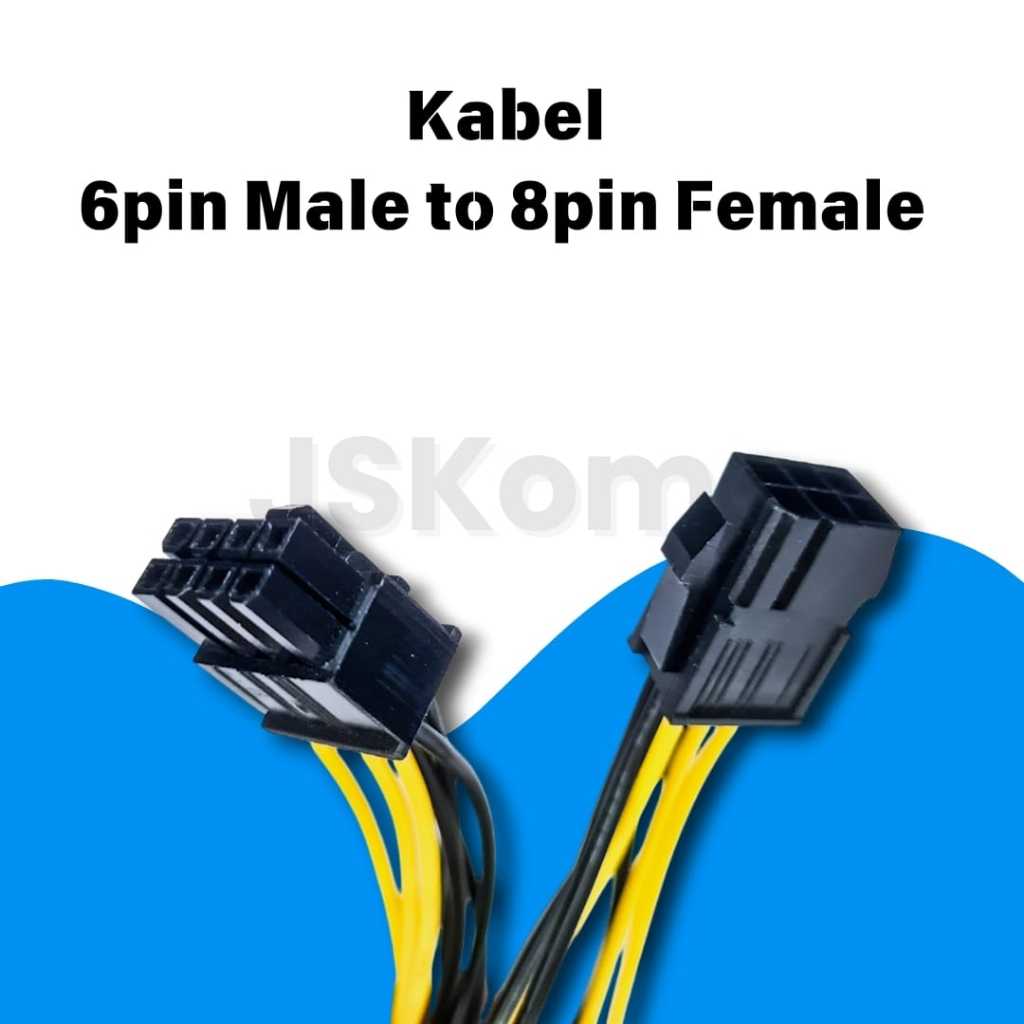 Jual Kabel power VGA 6 Pin Male to 8 Pin Female | Shopee Indonesia