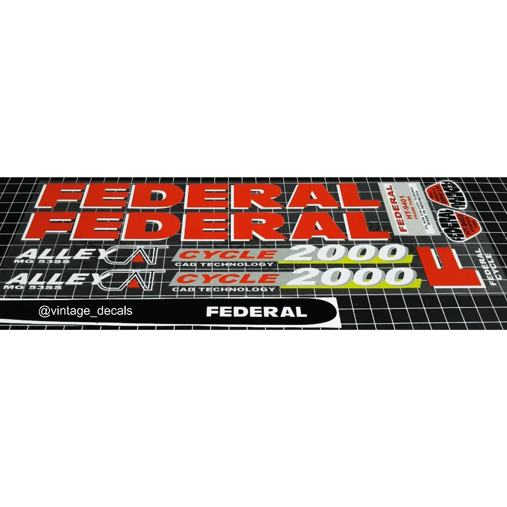 Jual sticker federal ALLEY CAT alleycat MG52SS, MG53SS dan FIT2000 ...