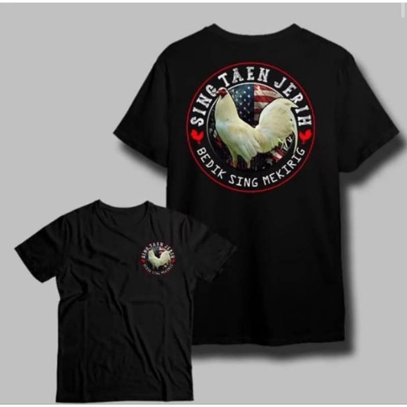 Jual KAOS HITAM AYAM FIGHTER SING TAEN JERIH | Shopee Indonesia