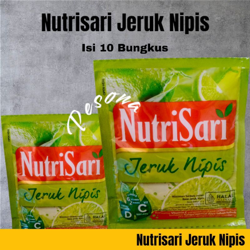 Jual Nutrisari Jeruk Nipis 1 Renceng 10 bungkus, Nutrisari Aneka rasa ...