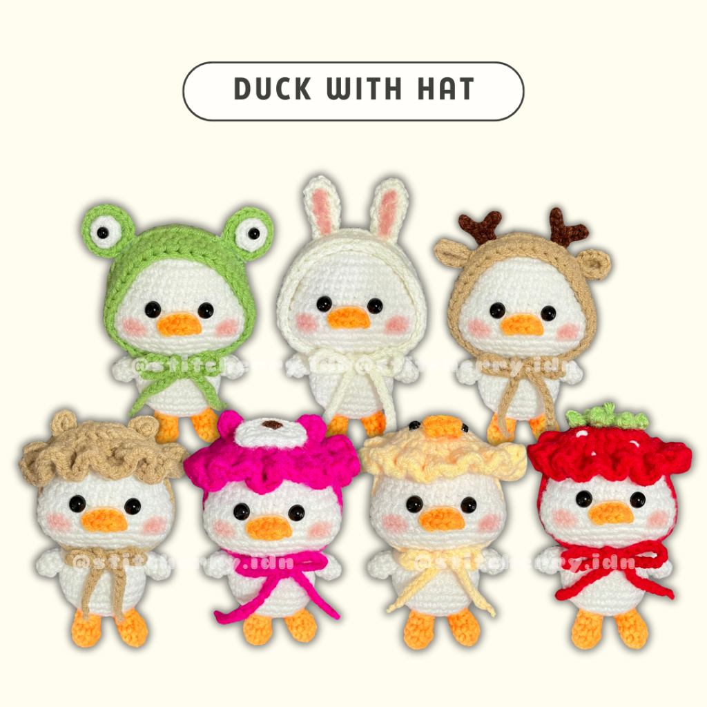 Jual Gantungan Rajut Bebek dengan Topi (Duck with Hat) | Gantungan ...
