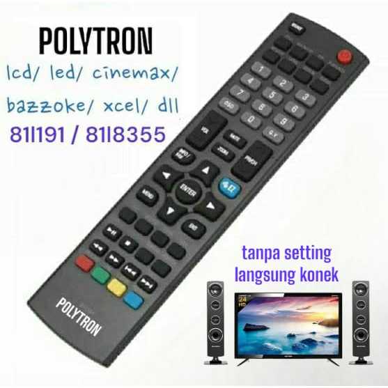 Jual REMOTE REMOT TV POLYTRON LCD LED TABUNG TANPA SETTING / TELEVISI ...