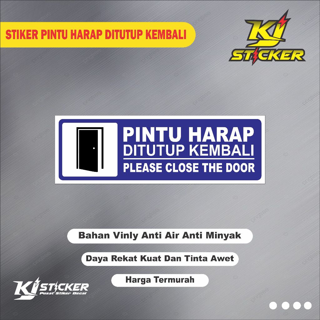 Jual KJ STIKER Promo Stiker Pintu Harap Ditutup Kembali / Stiker Pintu ...