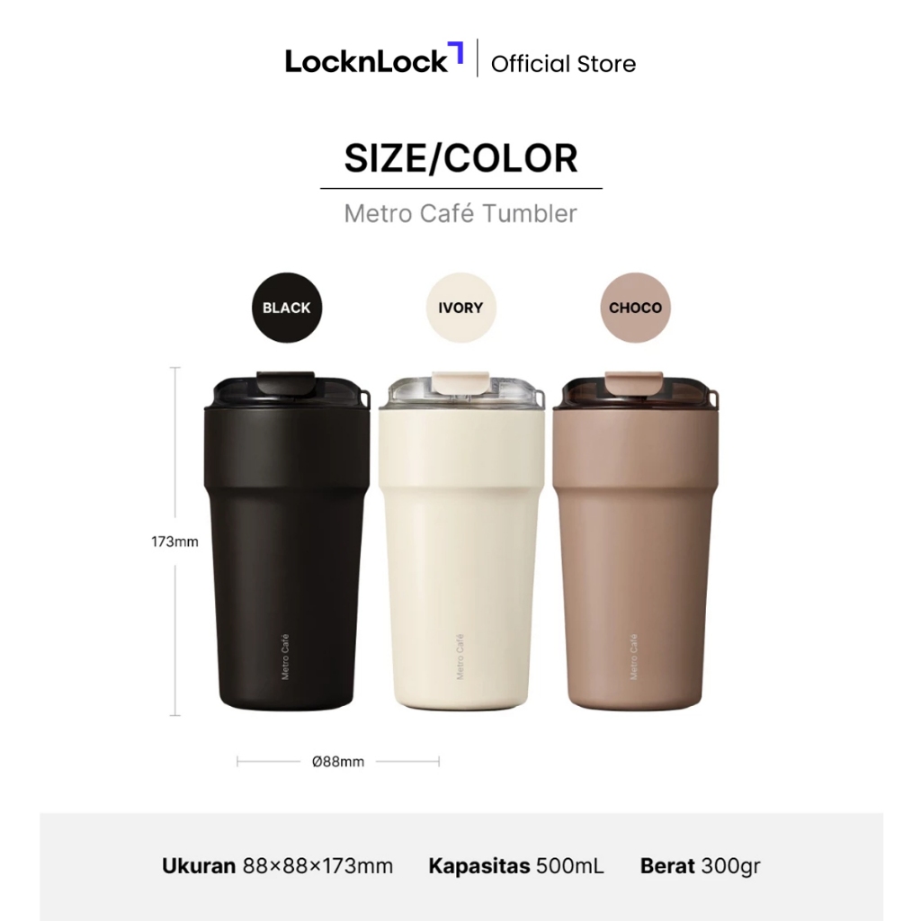 Jual LocknLock Metro Cafe Ceramic Coating Tumbler 500ml - LHC4357 ...