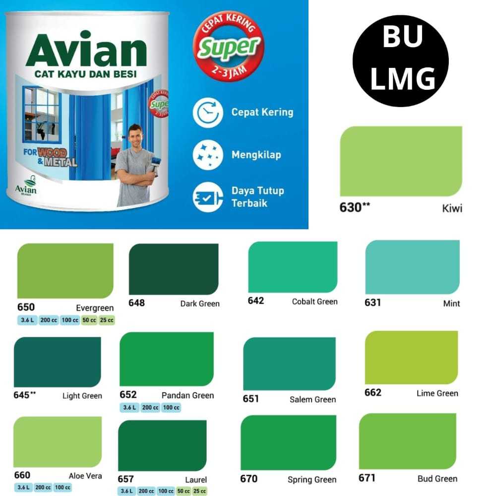 Jual Cat Avian Kayu Dan Besi || Cat Warna Biru || Cat Warna Tosca ...