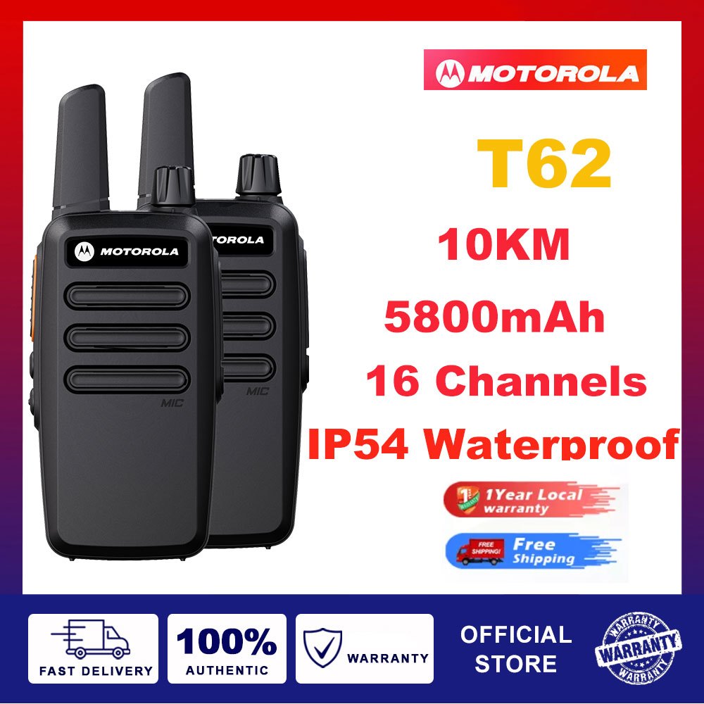 Jual HT Motorola T62 10Watt Two Way Radio Mini portabel kekuatan tinggi Walkie Talkie 16Channels ...