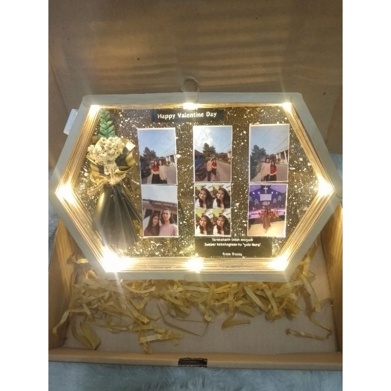 Jual kado ultah wisuda wedding frame hexagonal | Shopee Indonesia
