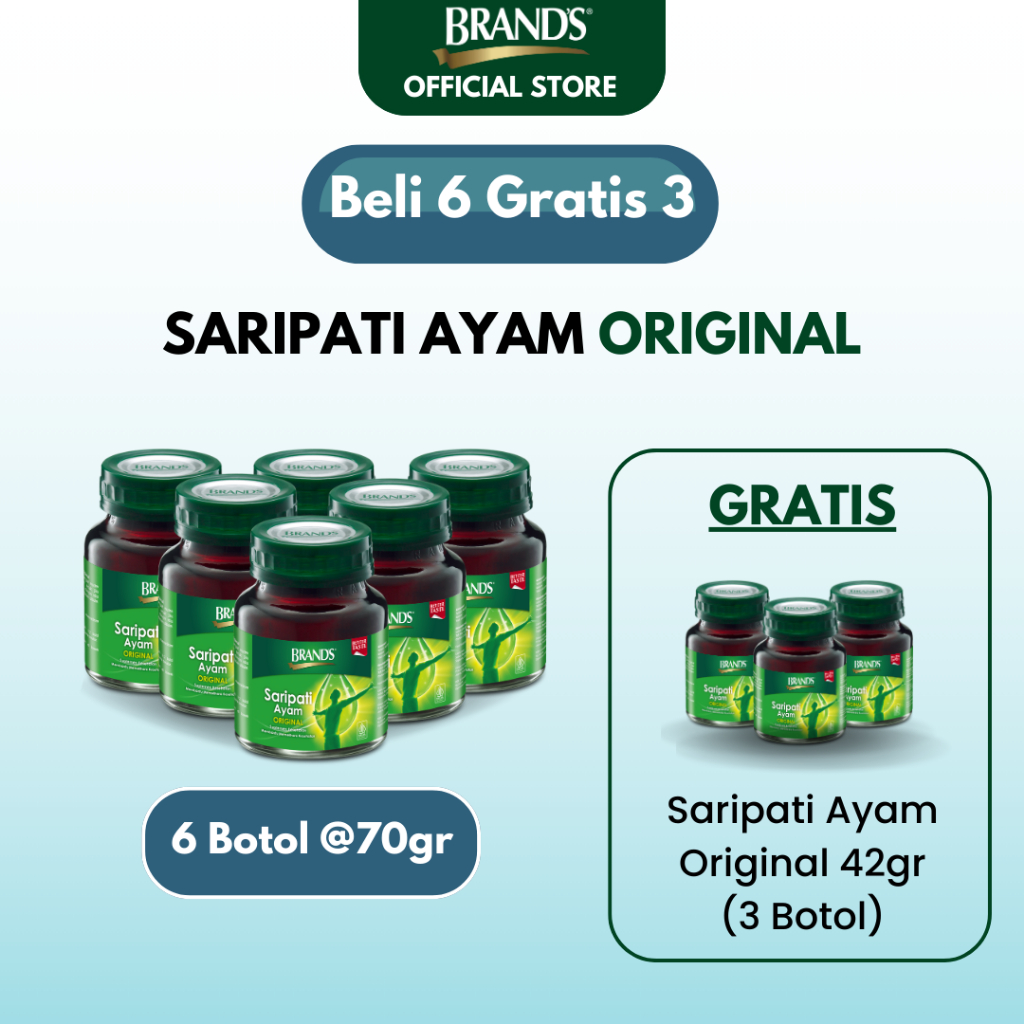 Jual [Beli 6 Gratis 3] BRAND'S Saripati Ayam Original 70gr - 6 Botol ...