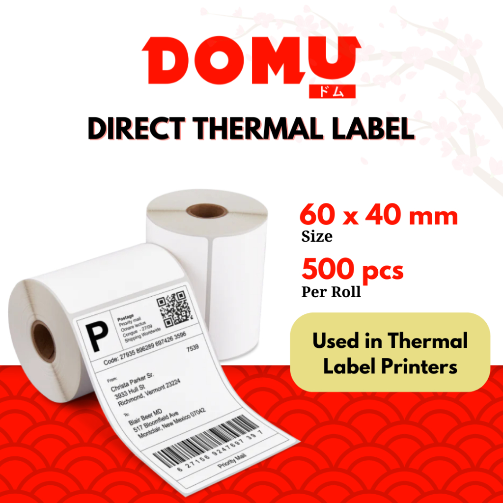 Jual Kertas Sticker Label Thermal Resi 60x40 mm | Isi 500 Lembar per ...