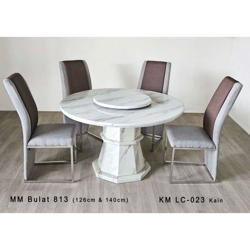 Jual Meja Makan Marmer Bundar / Round Marble Dining Table Model Classic ...