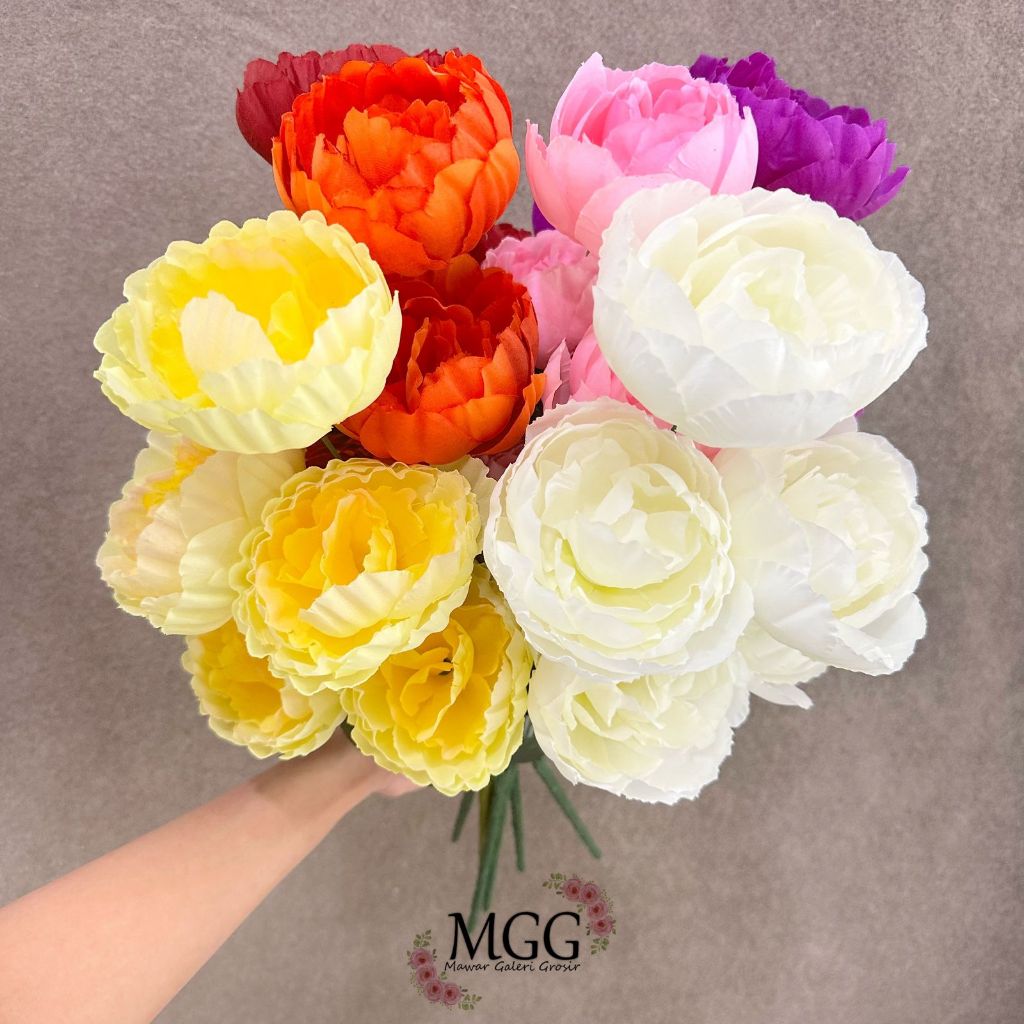 Jual Bunga Peony Mangkok Premium Cabang 5 (Satuan) Rose Wedding ...