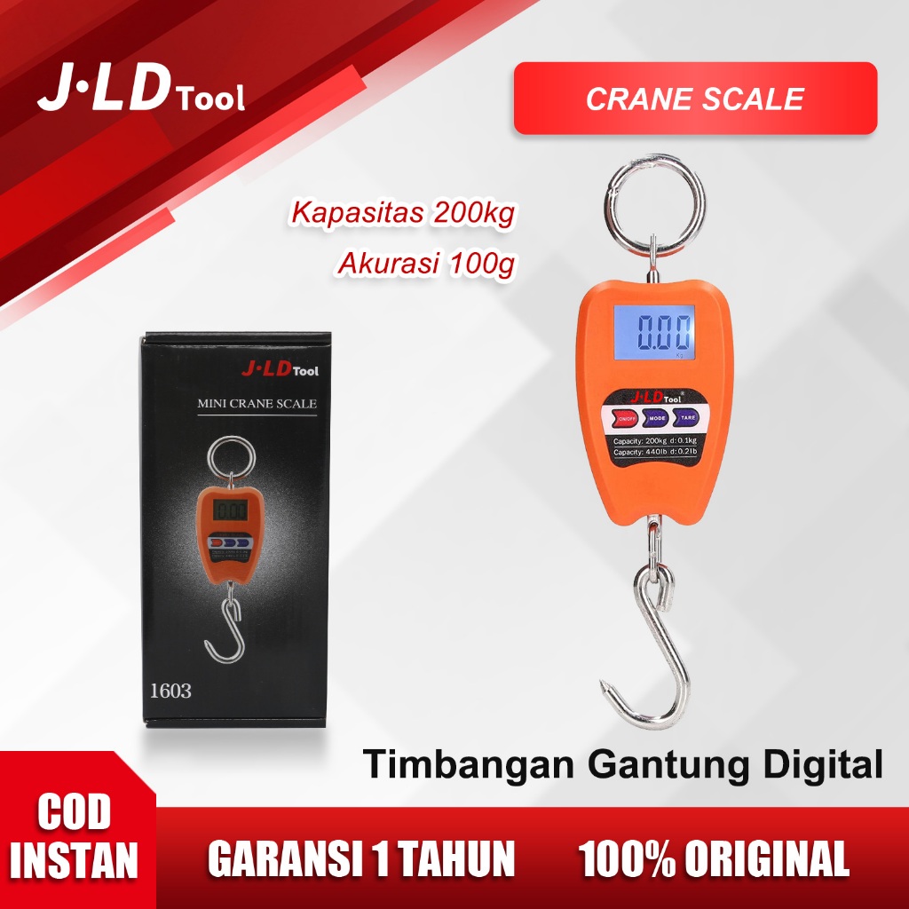 Jual J.LD Timbangan Gantung Digital 200kg Hanging Scale Timbangan Gantung besi mini Crane Scale ...