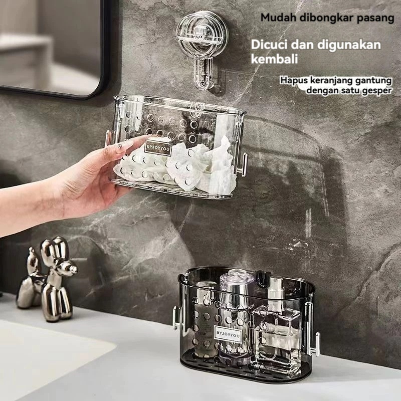 Jual Rak Kamar Mandi Transparan Rak Dapur Tempel Rak Gantung Plastik ...