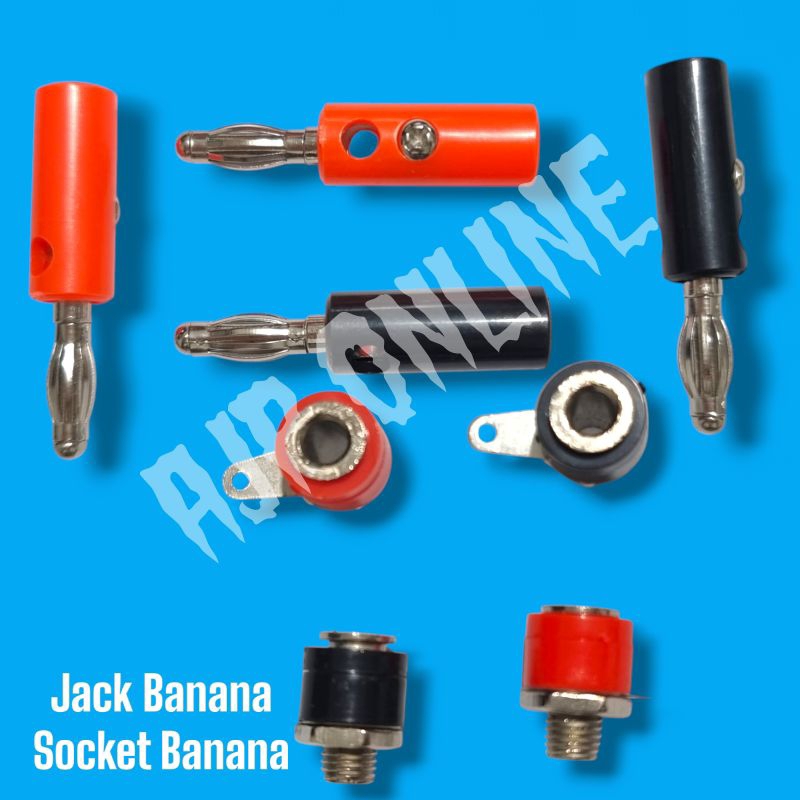 Jual Jack Banana /Set Merah dan Hitam Bunga Socket Banana Jack Speaker ...