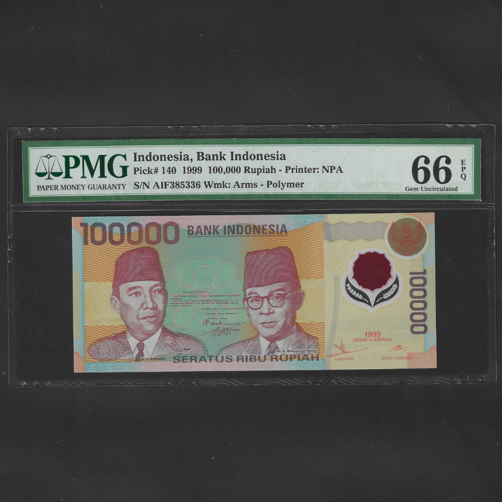 Jual PMG 66 EPQ Polymer Indonesia Seratus Ribu Rupiah Tahun 1999 Nomor Seri AIF 385336 | Shopee ...