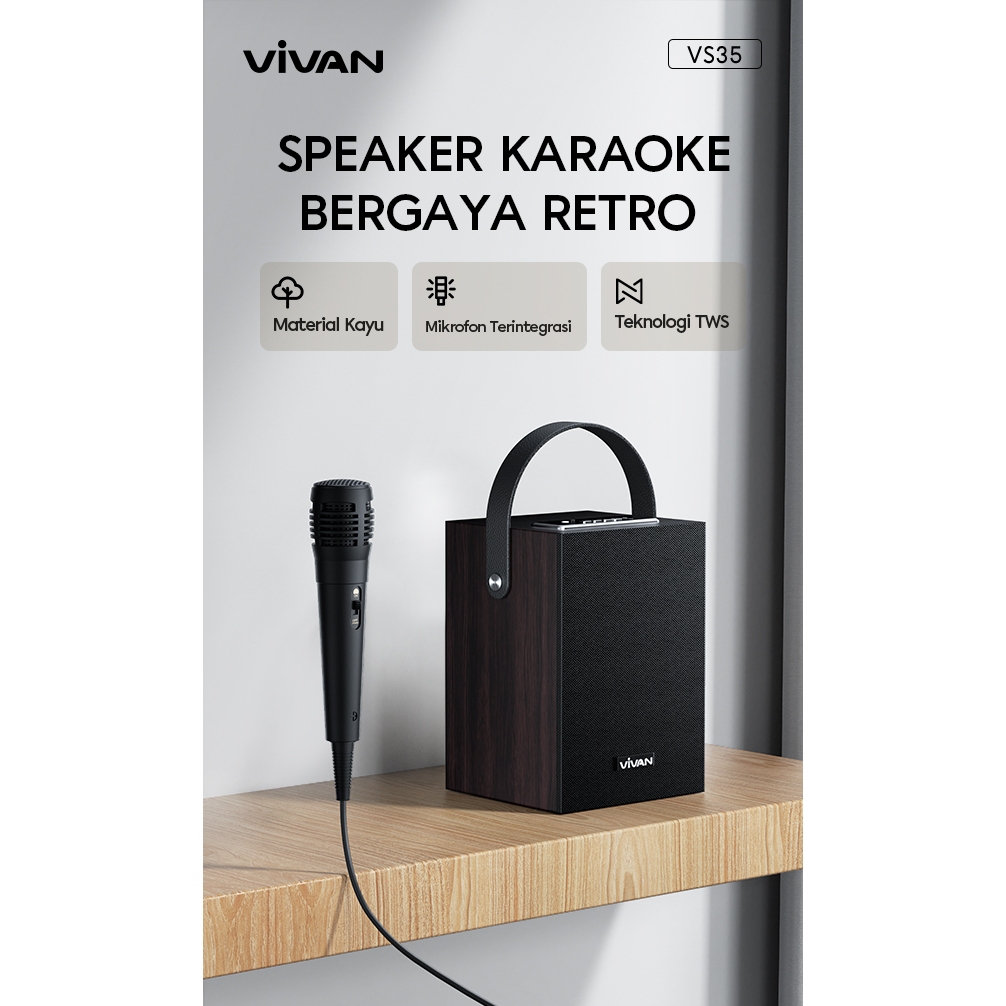 Jual VIVAN VS35 Speaker Karaoke Bluetooth v5.3 TWS Connect Material ...
