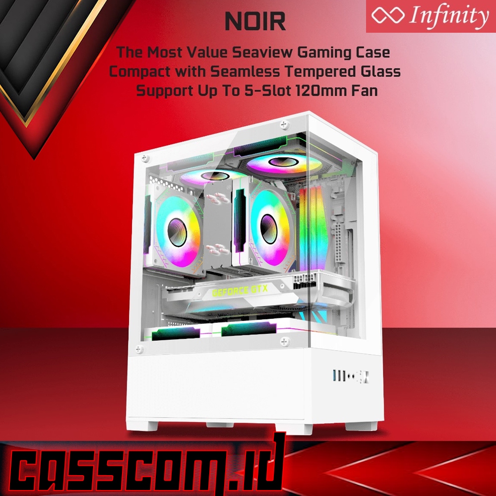 Jual Casing PC Gaming Infinity Noir WHITE M-ATX Tempered Glass Case ...