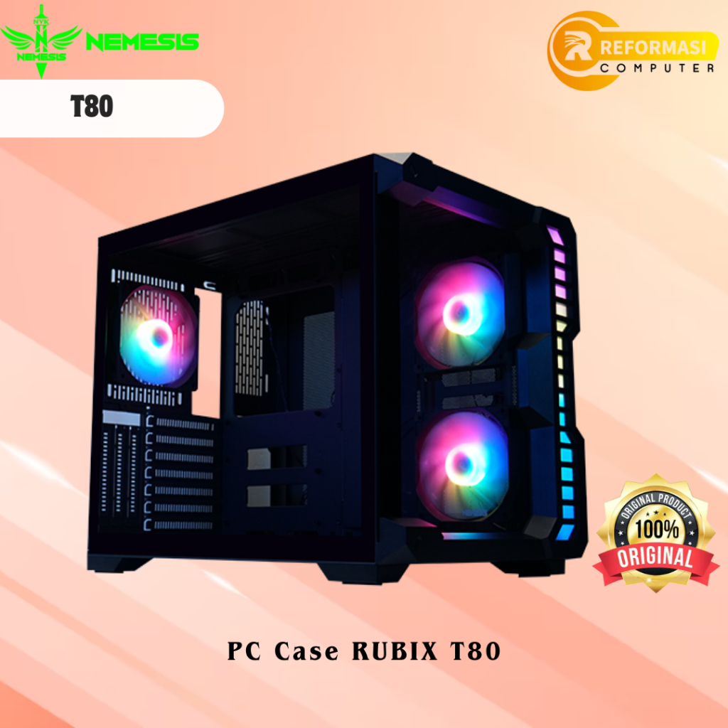 Jual NYK NEMESIS Casing Gaming NYK Nemesis T80 Rubix With Fan Case ...