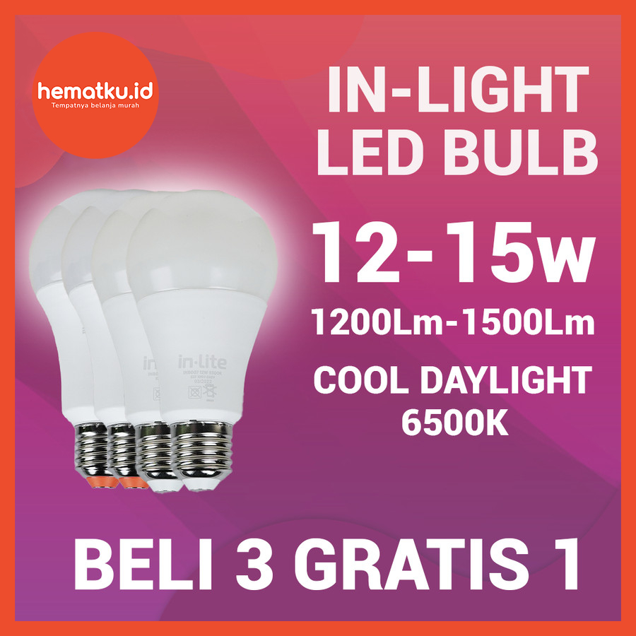 Jual Inlite Lampu LED 12 Watt dan 15 Watt Cool Daylight Termurah | Shopee Indonesia