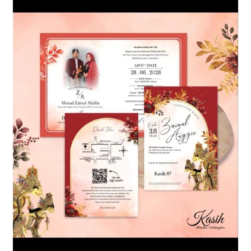 Jual {KASIH 07} (100PCS) CETAK UNDANGAN PERNIKAHAN MURAH | UNDANGAN ...
