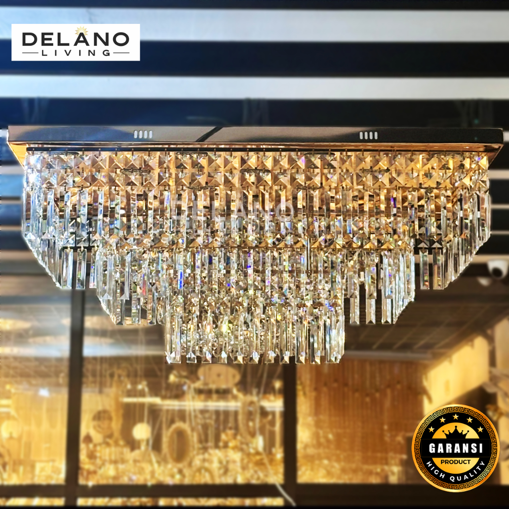 Jual Lampu Plafon Crystal Luxury 3 Susun Material Frame Alumunium ...