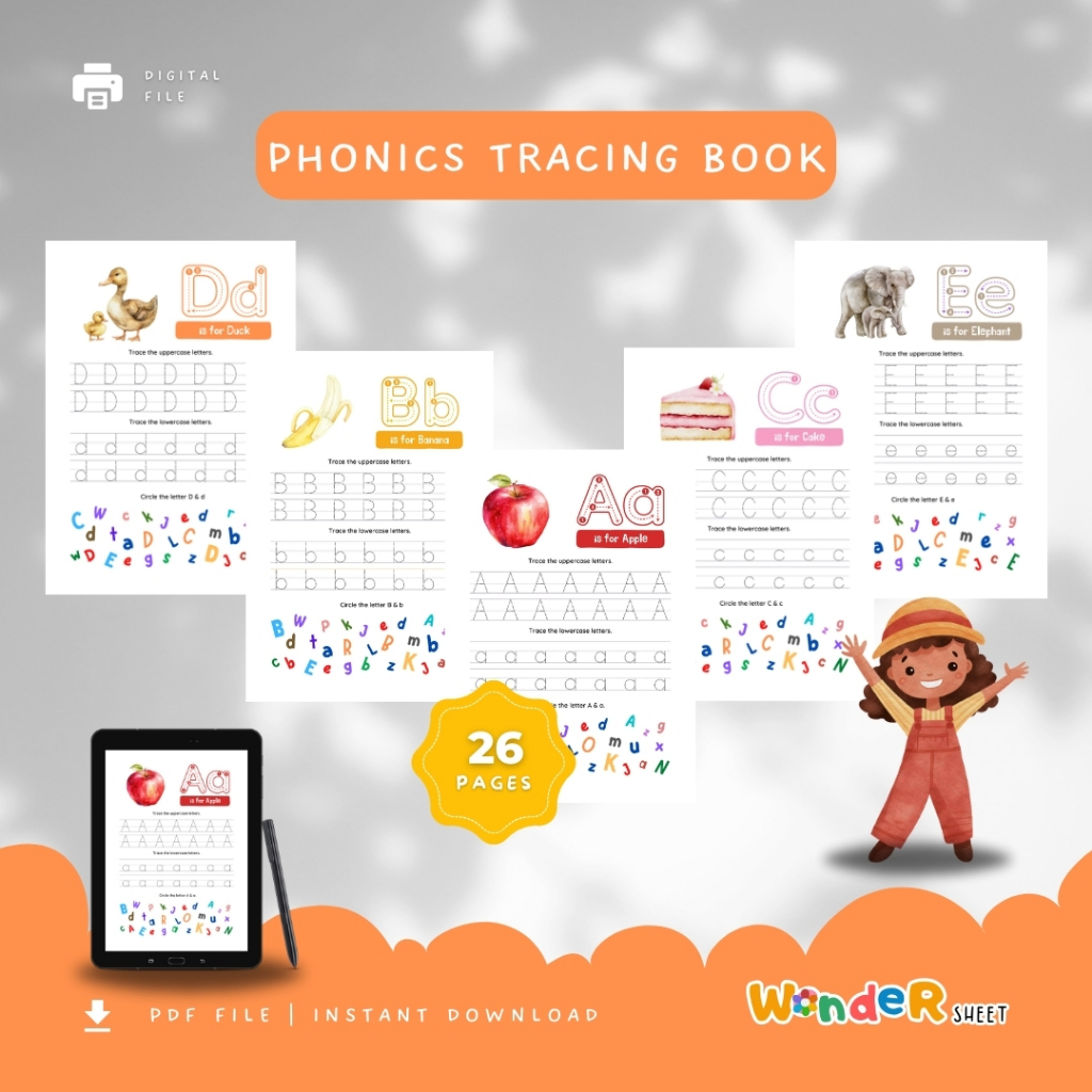 Jual Wonder Sheet PDF Printable Latihan Menulis Huruf A-Z | Shopee ...