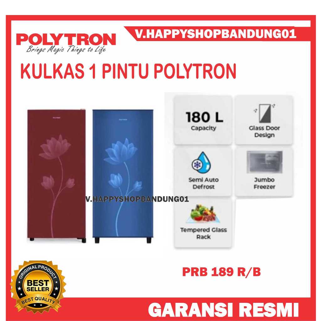 Jual polytron 1 pintu kulkas KULKAS 1 PINTU POLYTRON PRB 189 ( KHUSUS ...