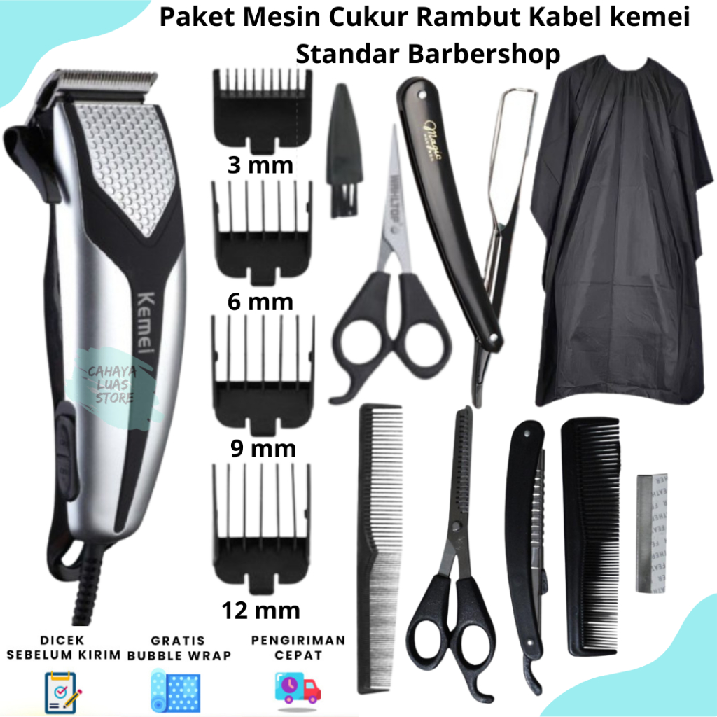 Jual Mesin Cukur Rambut KEMEI Standar Barbershop Alat Cukur Rambut Elektrik Kemei ORIGINAL ...