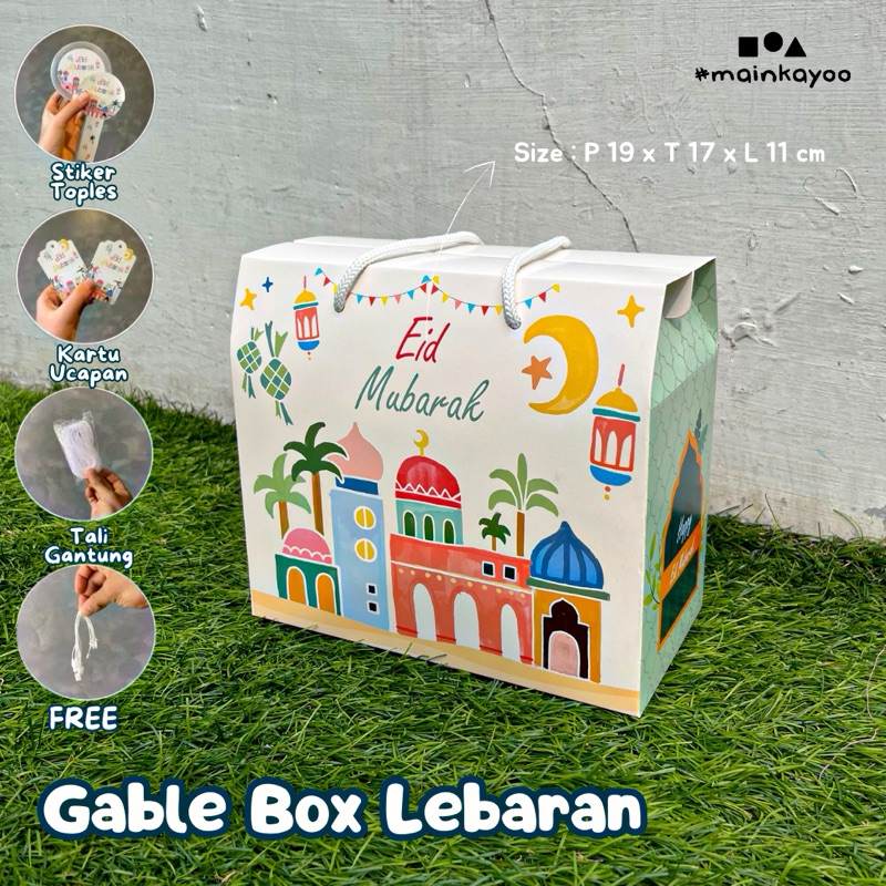 Jual Aesthetic Gable Box Lebaran - Eid Mubarak Idul Fitri - Tas Box ...
