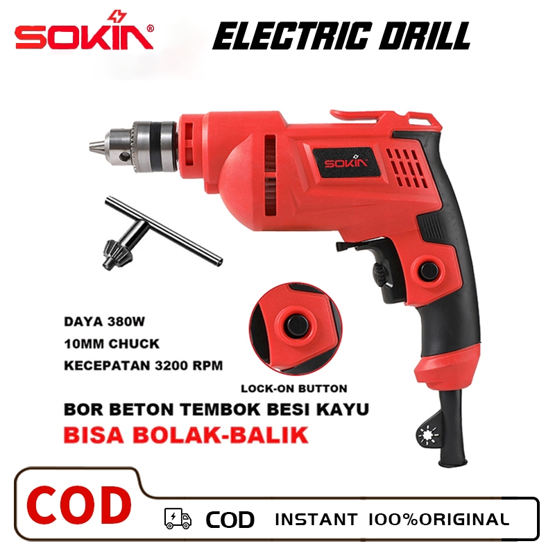 Jual SOKIN Mesin bor listrik10-3 bor listrik 380W dengan kepala chuck ...