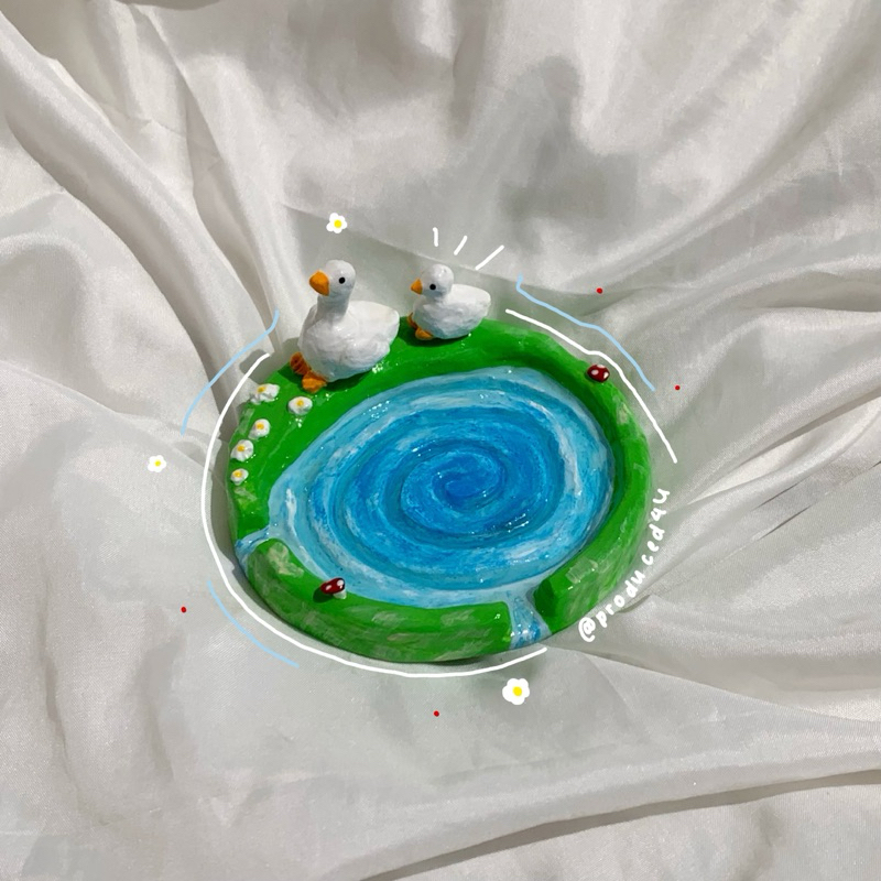 Jual DUCK POND ASHTRAY //Asbak Kolam Ikan, Asbak unik, asbak clay ...