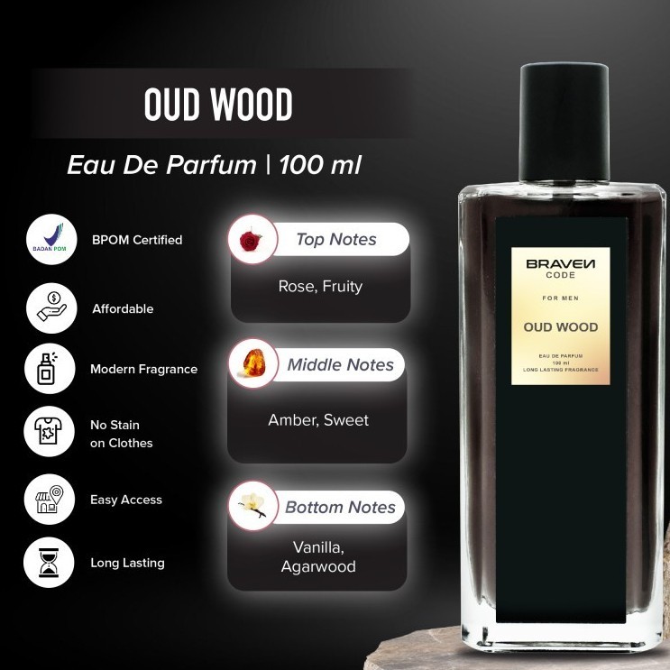 Jual BRAVEN CODE COOL WATER & OUD WOOD 100ML EDP - OUD WOOD | Shopee ...