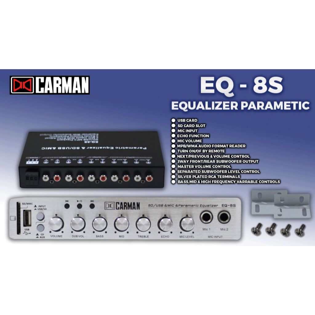 Jual Parametrik Equalizer / Preamp Karaoke Carman EQ-8S | Shopee Indonesia