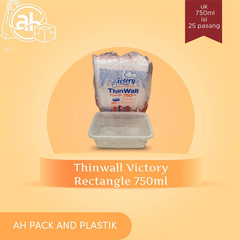 Jual Thinwall Rectangle 750 Ml Merk Victory (1Pack isi 25Pcs) | Shopee ...