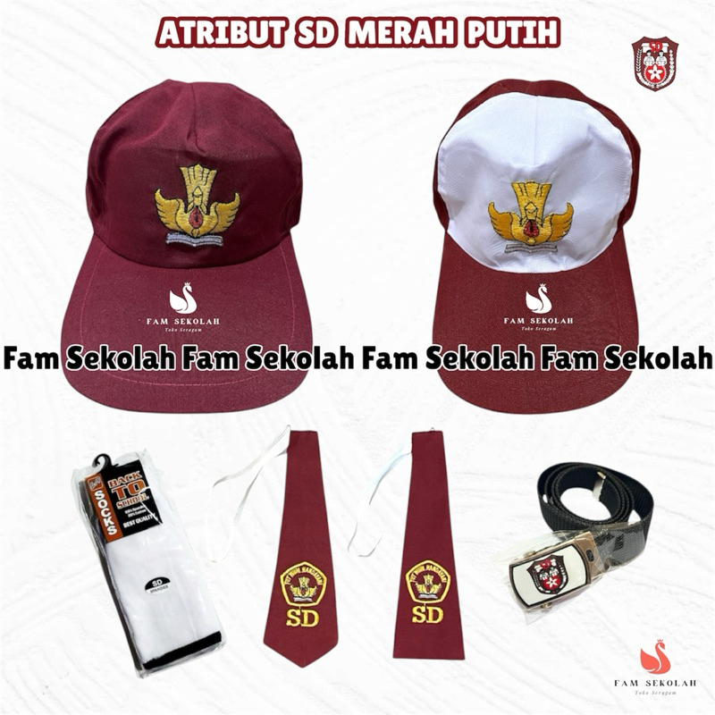 Jual Atribut/Asesoris SD Dasi SD Topi SD Gesper/Sabuk MERAH PUTIH ...