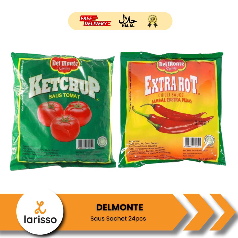 Jual Delmonte Saus Tomat/Saus Sambal Sachet - Ketchup/Extra Hot Chili Sauce Sachet 24x9g ...