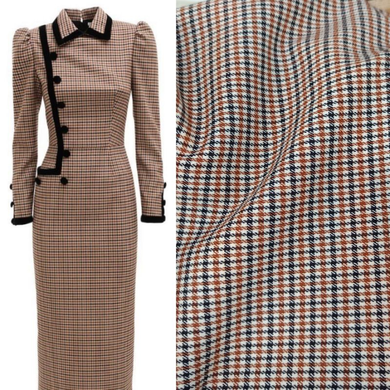 Jual bahan kain semi wool motif / kain semi wool harga per 0,5 meter ...